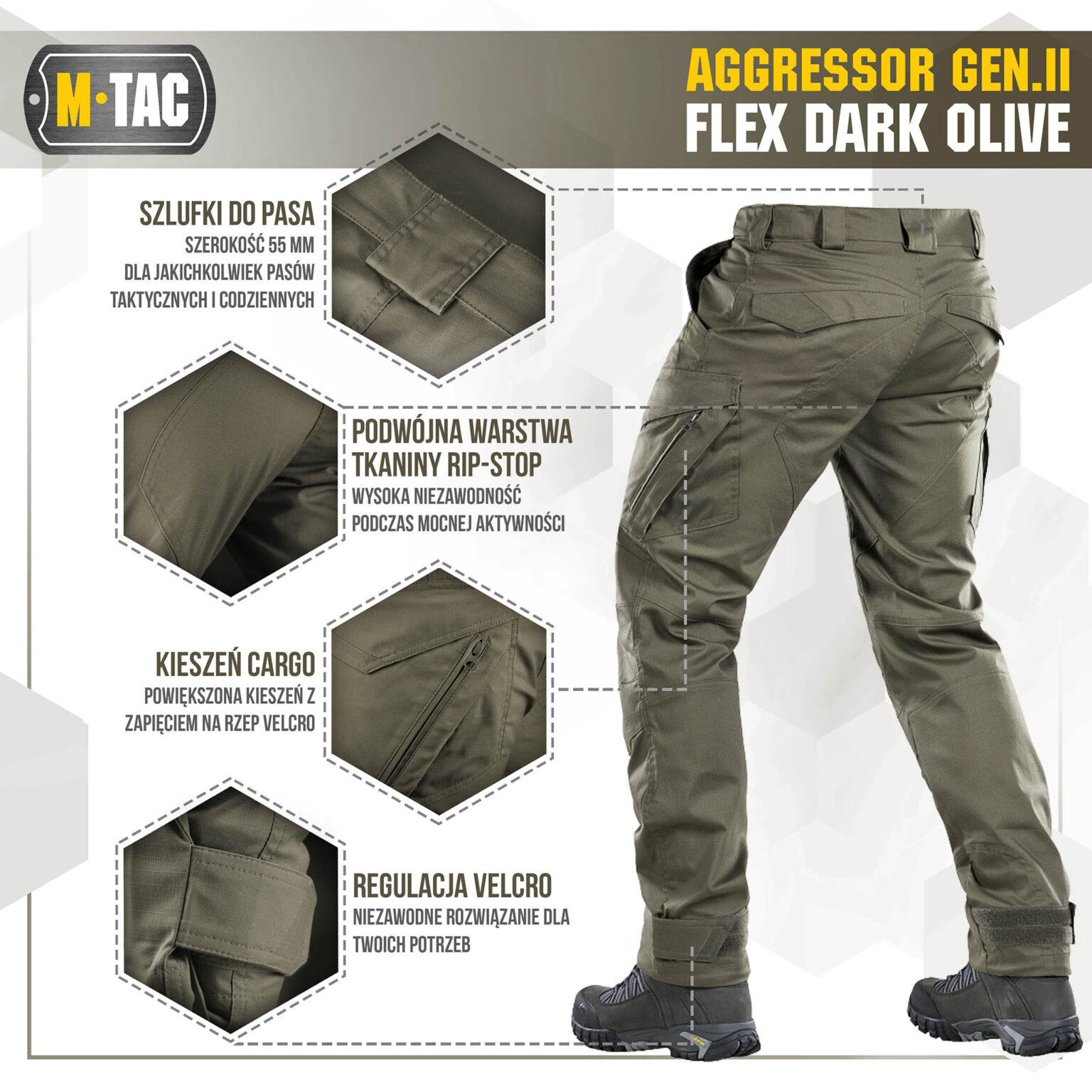Kelnės M-TAC Aggressor Gen.II Flex Dark Brown - Militaryoutdoor.lt
